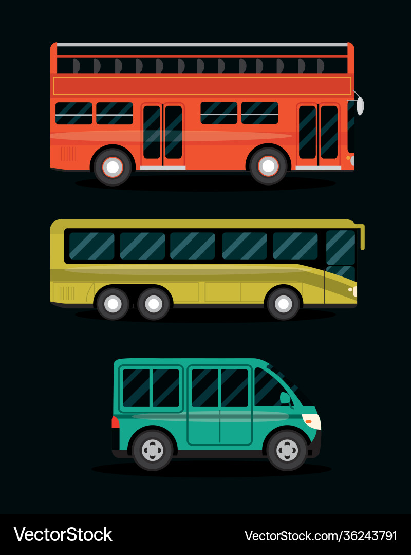 Bus vehicles transport passengers and public Vector Image