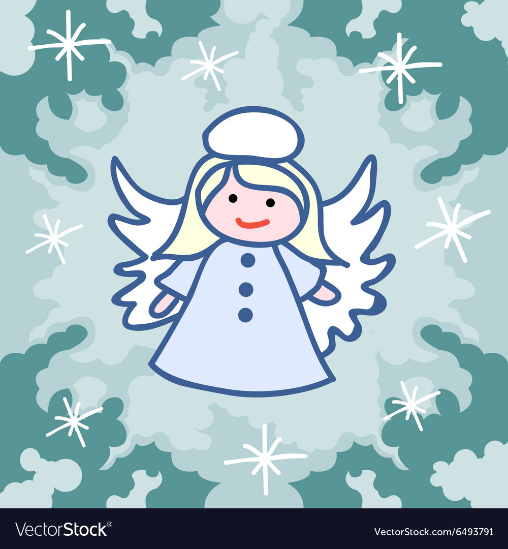 Christmas angel doodles Royalty Free Vector Image
