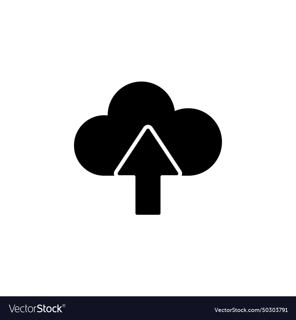 Cloud upload flat icon Royalty Free Vector Image