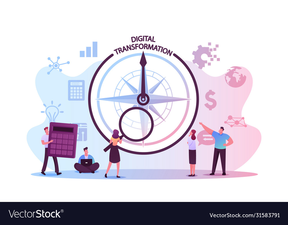 Data analysis and digitization concept digital Vector Image