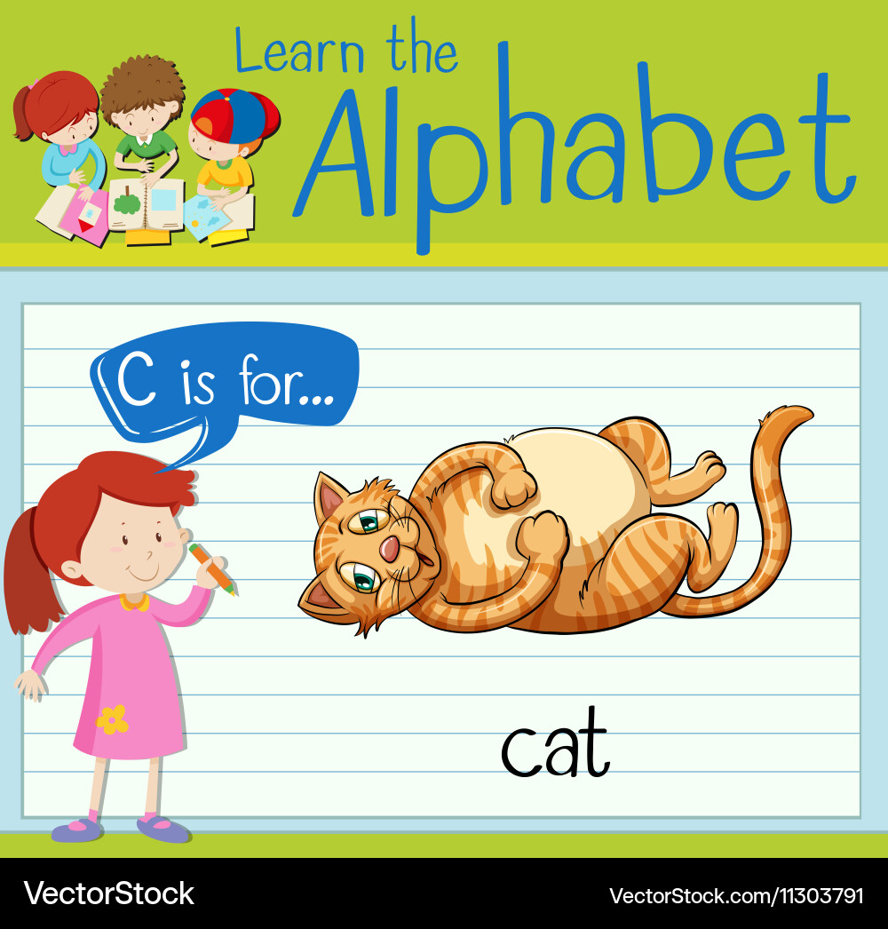Flashcard letter c is for cat Royalty Free Vector Image
