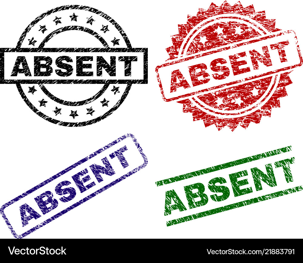 Grunge textured absent seal stamps Royalty Free Vector Image