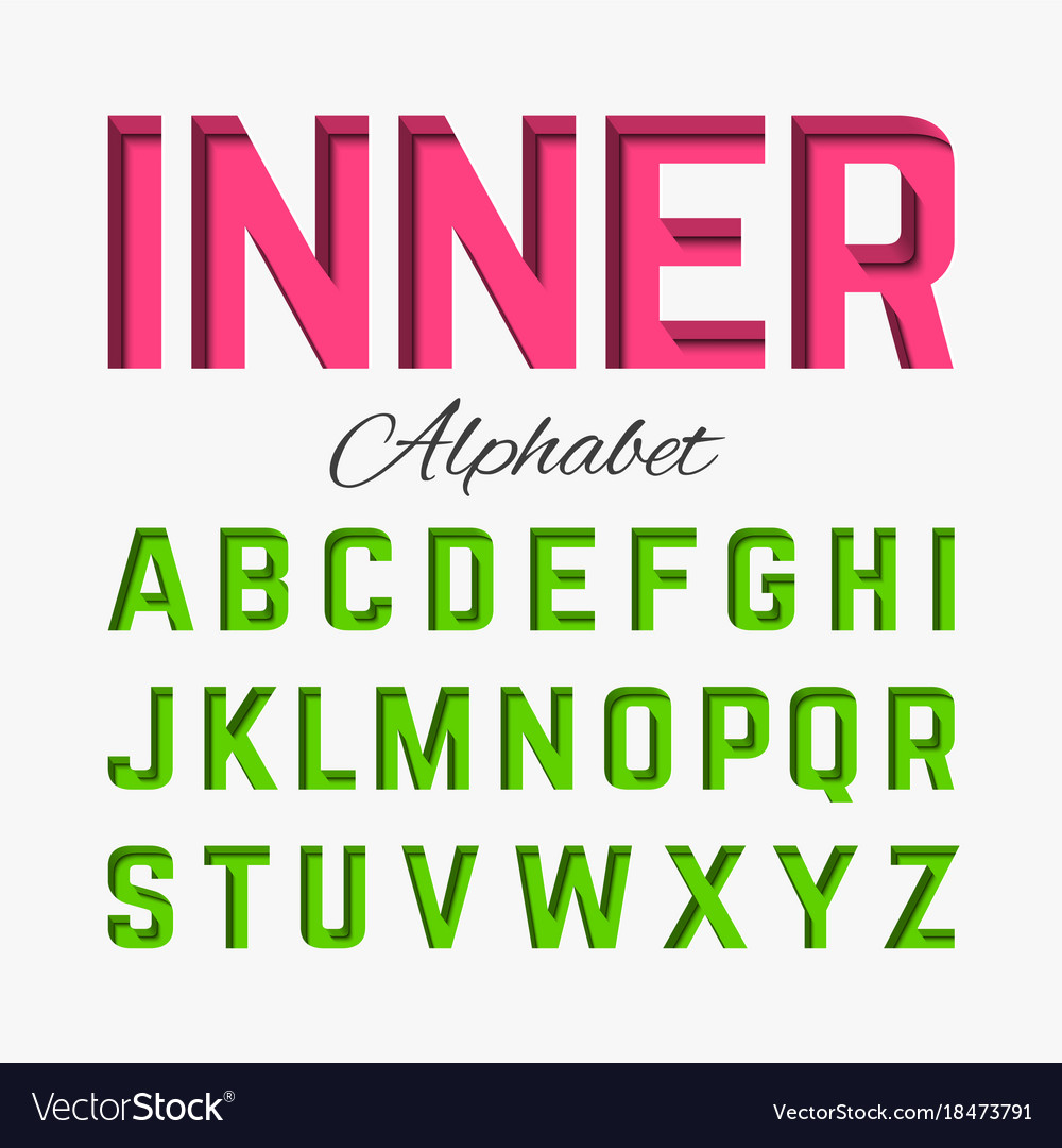 Inner Shadow Font Royalty Free Vector Image VectorStock