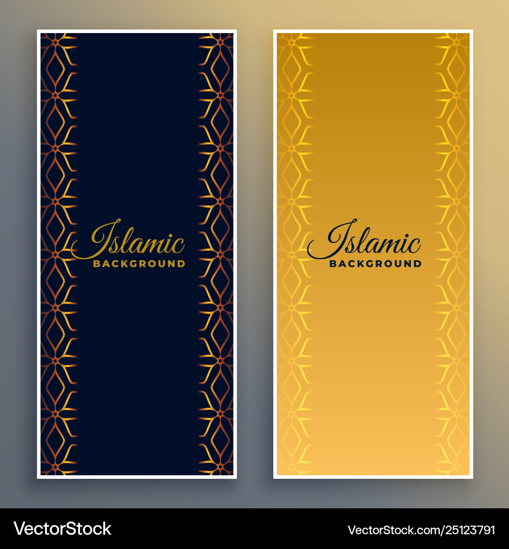 Islamic background in golden and black colors Vector Image