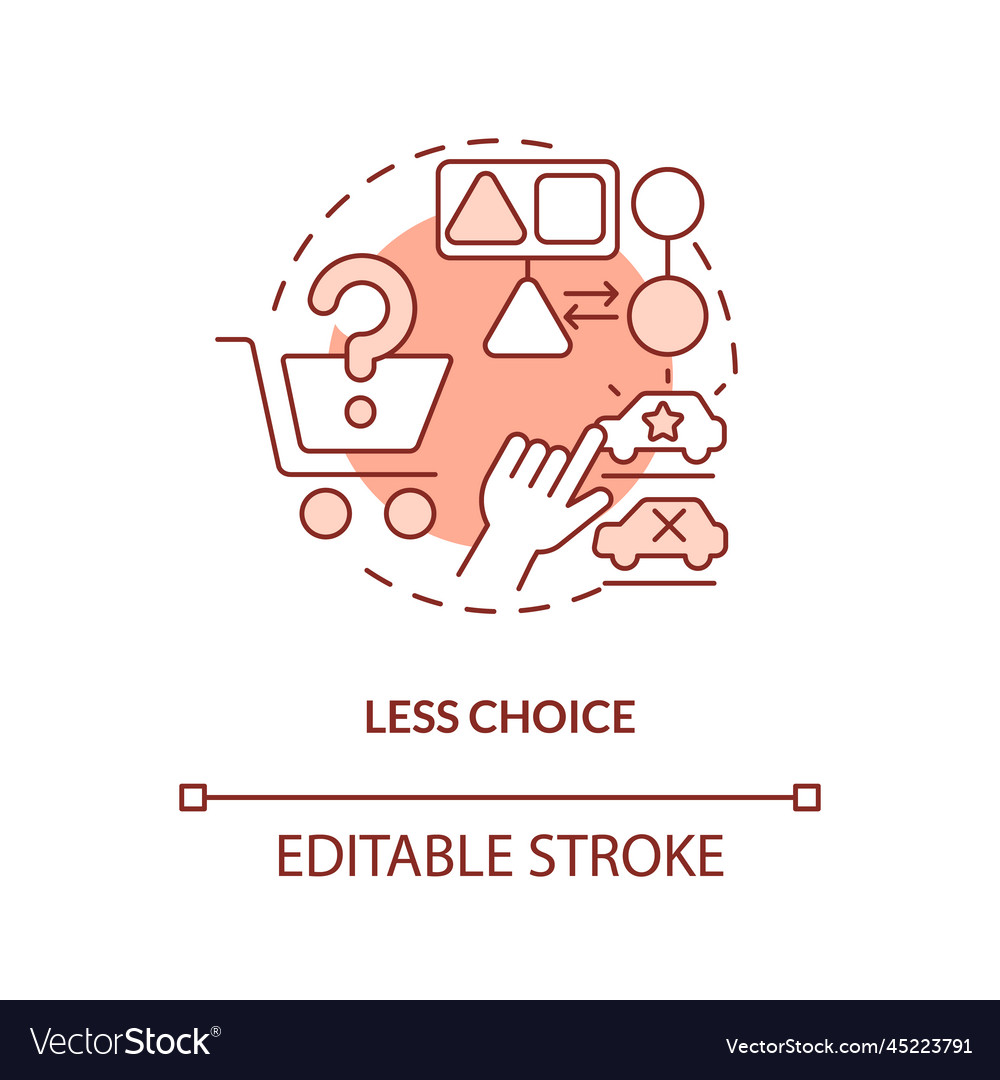 Less choice terracotta concept icon Royalty Free Vector Less choice terracotta concept icon Royalty Free Vector