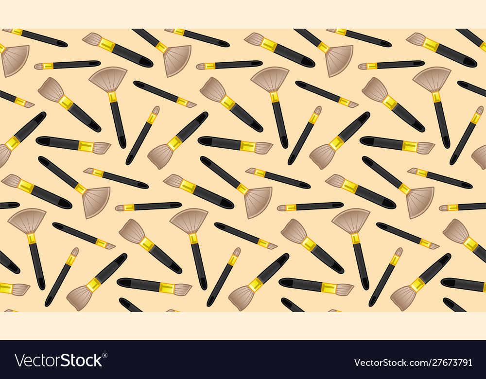 Makeup brushes seamless pattern Royalty Free Vector Image