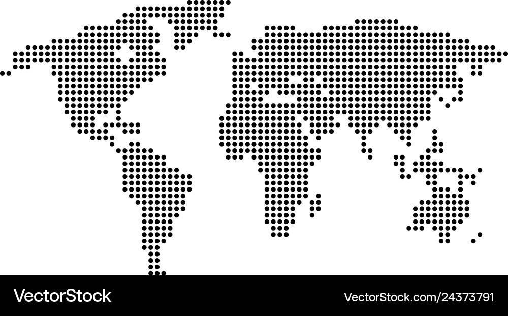 Map of land with circles on a white background Vector Image