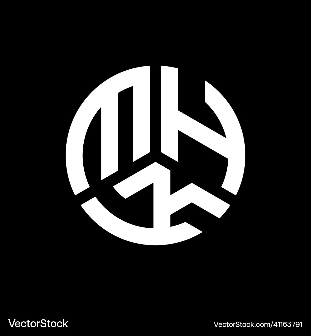 Mhk letter logo design on black background Vector Image