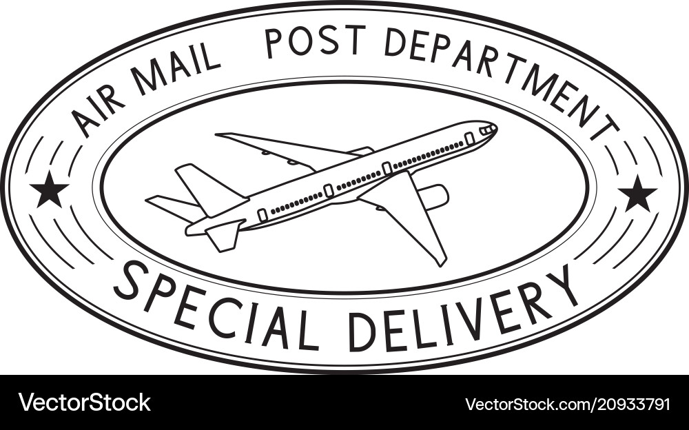 Postmark special delivery black oval postal sign Vector Image