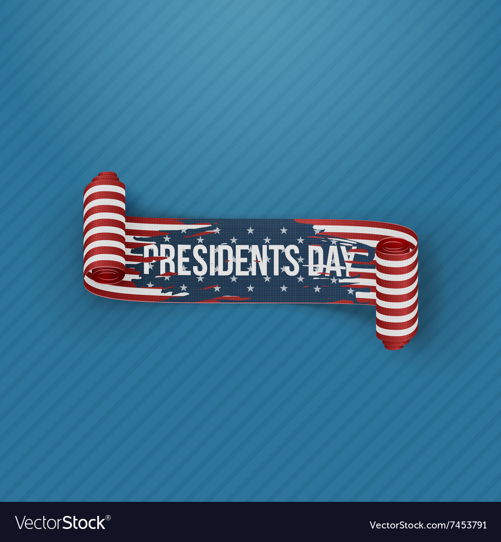 Presidents day ribbon with usa flag pattern Vector Image