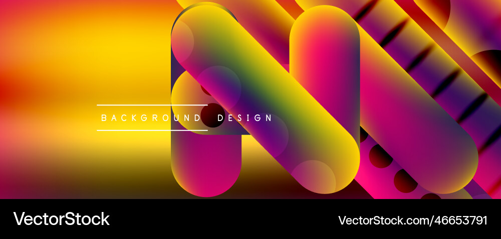 Round shapes and lines with fluid gradients Vector Image