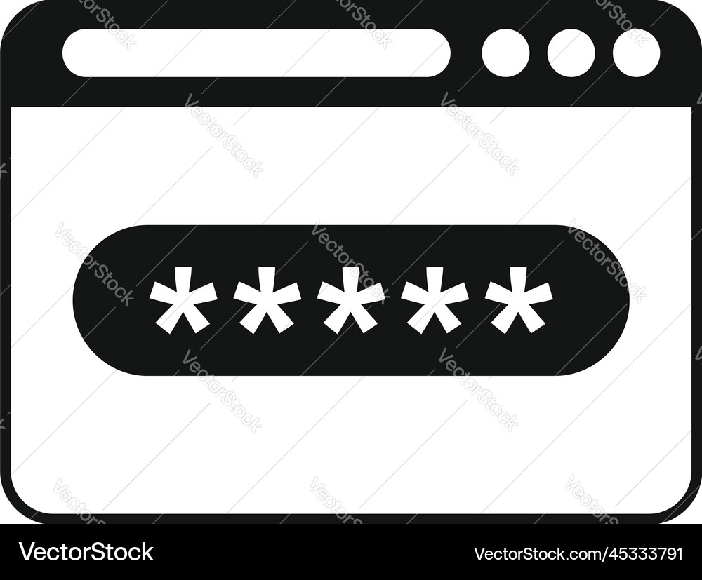 Secured surfing icon simple data code Royalty Free Vector