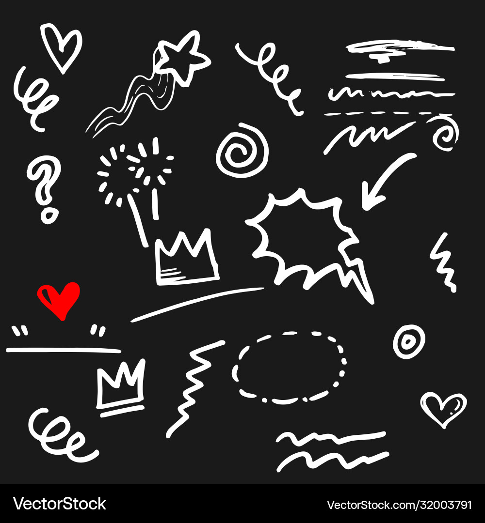 Set hand drawn abstract design elements Royalty Free Vector