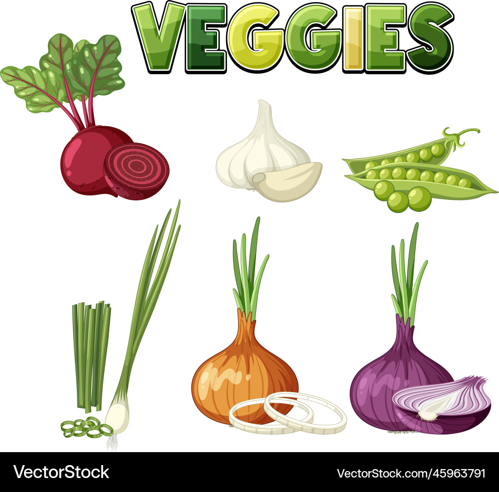 Set of vegetable cartoon Royalty Free Vector Image
