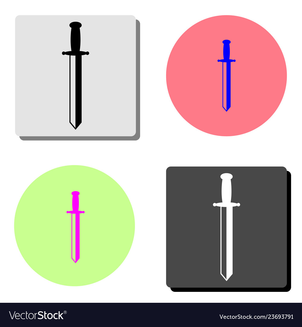 Sword flat icon Royalty Free Vector Image - VectorStock