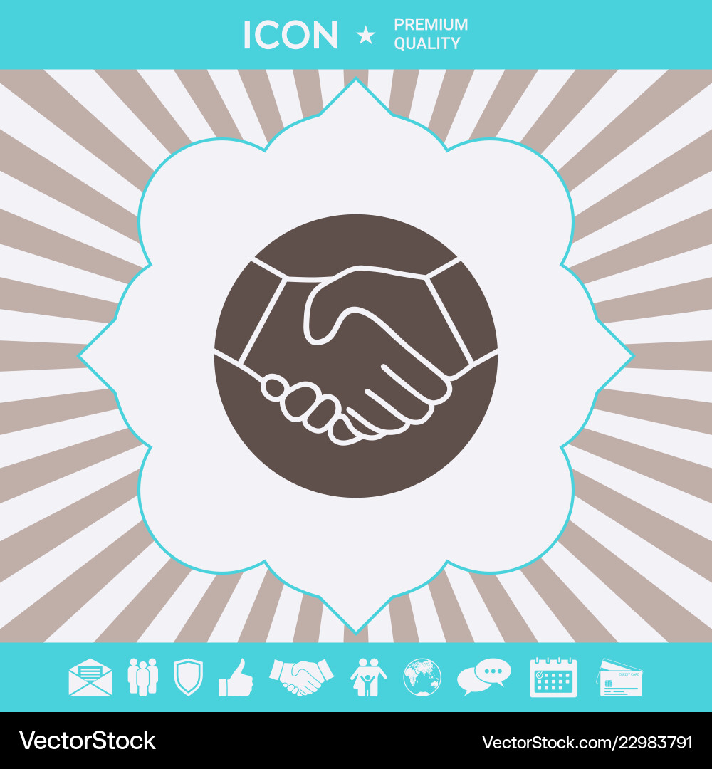 Symbol of handshake in circle graphic elements Vector Image