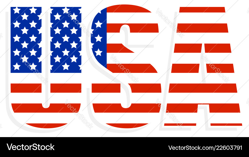 Typography with united states flag clipped Vector Image