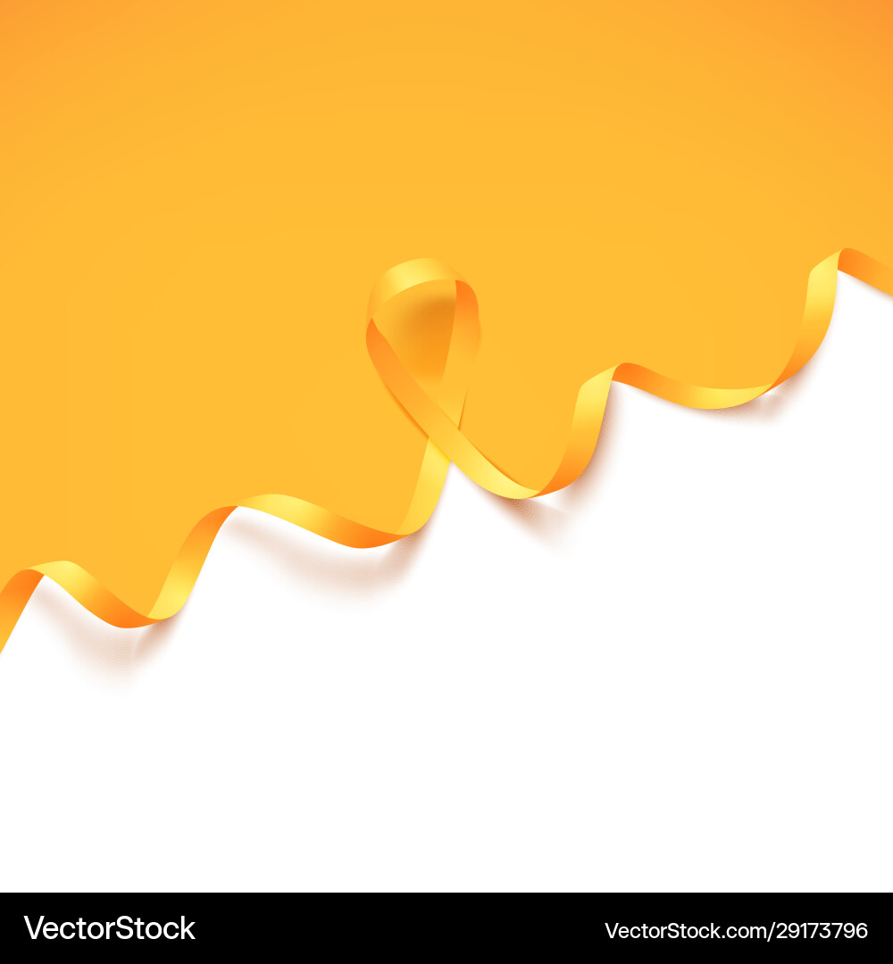 Background with realistic gold ribbon world Vector Image