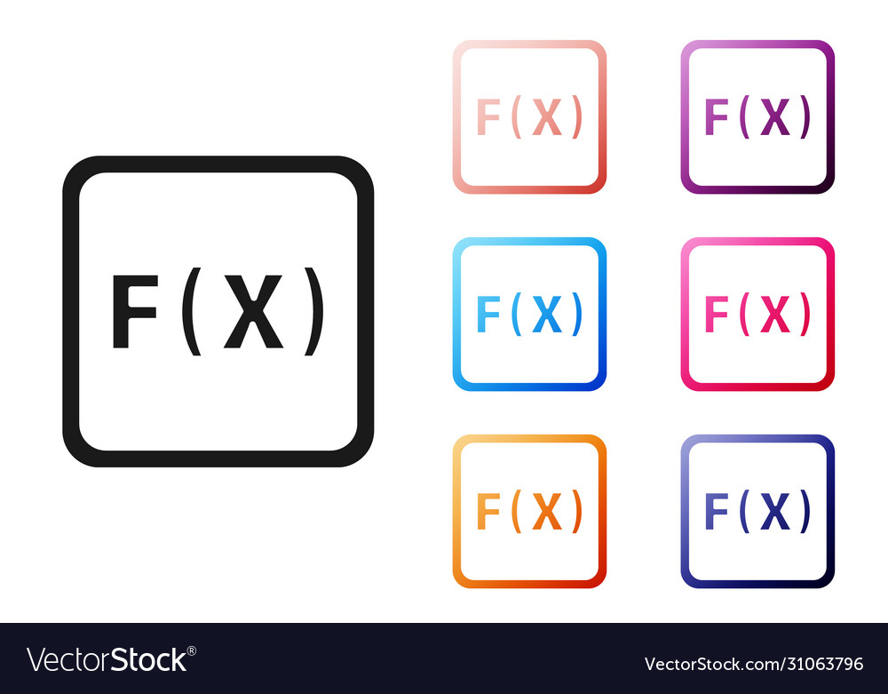Black function mathematical symbol icon isolated Vector Image