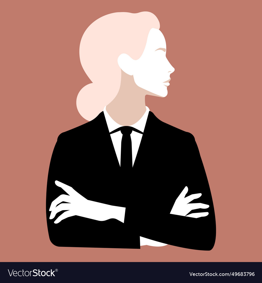 Business woman portrait with crossed arms in suit Vector Image