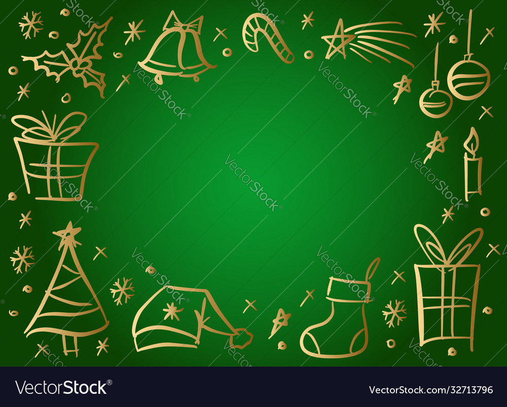 Christmas doodle sketchy elements frame Royalty Free Vector