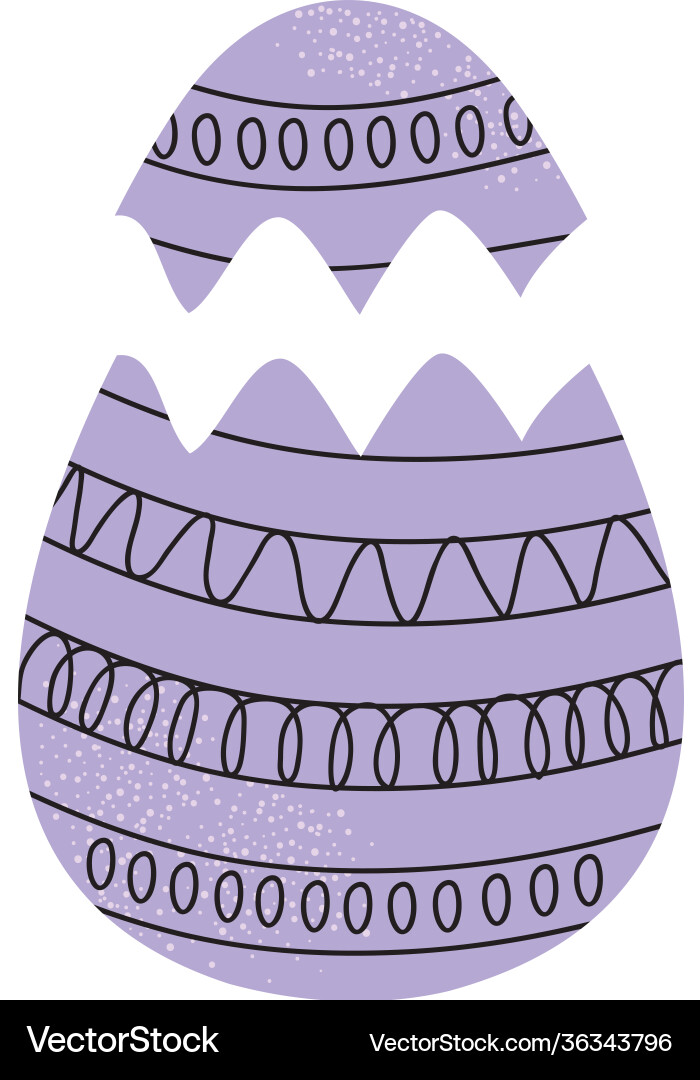 Cracked easter egg icon colorful design Royalty Free Vector