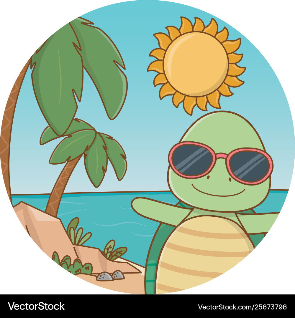 Cute animal enjoying summer vacations Royalty Free Vector