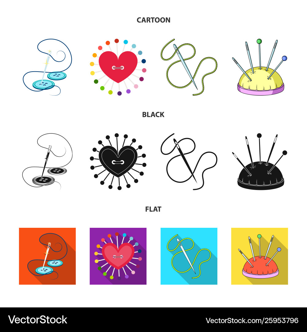 Design pin and sewing sign collection Royalty Free Vector