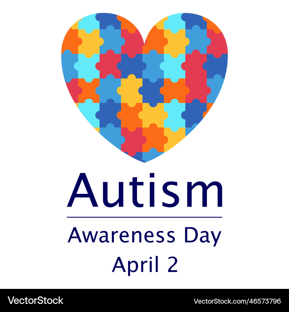 For world autism awareness day heart Royalty Free Vector