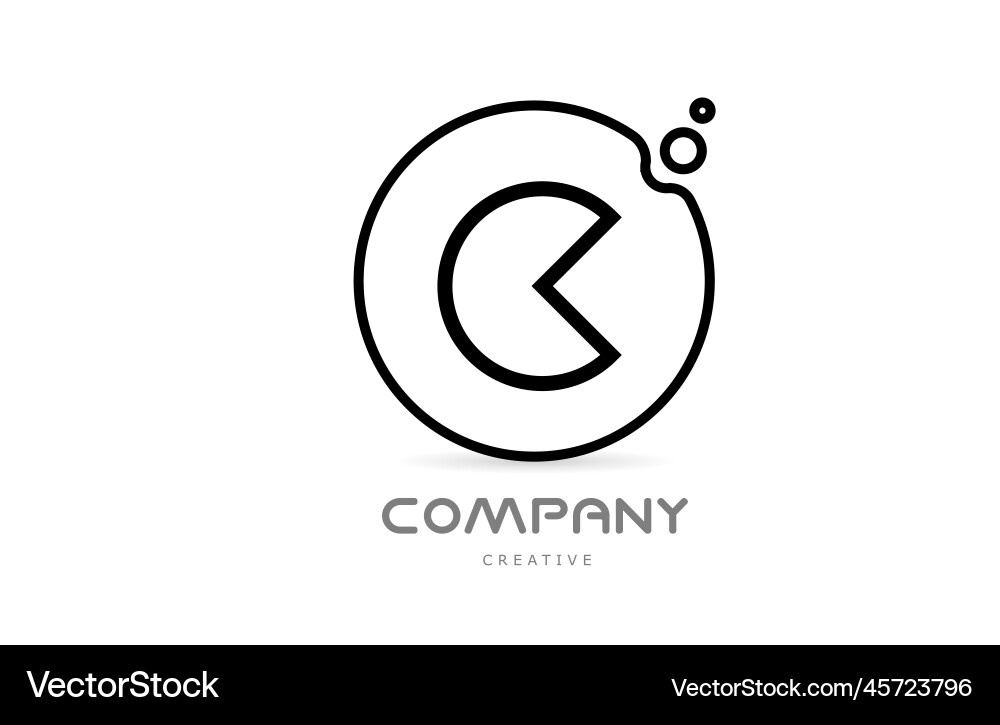 Geometric letter c alphabet logo icon with circle Vector Image