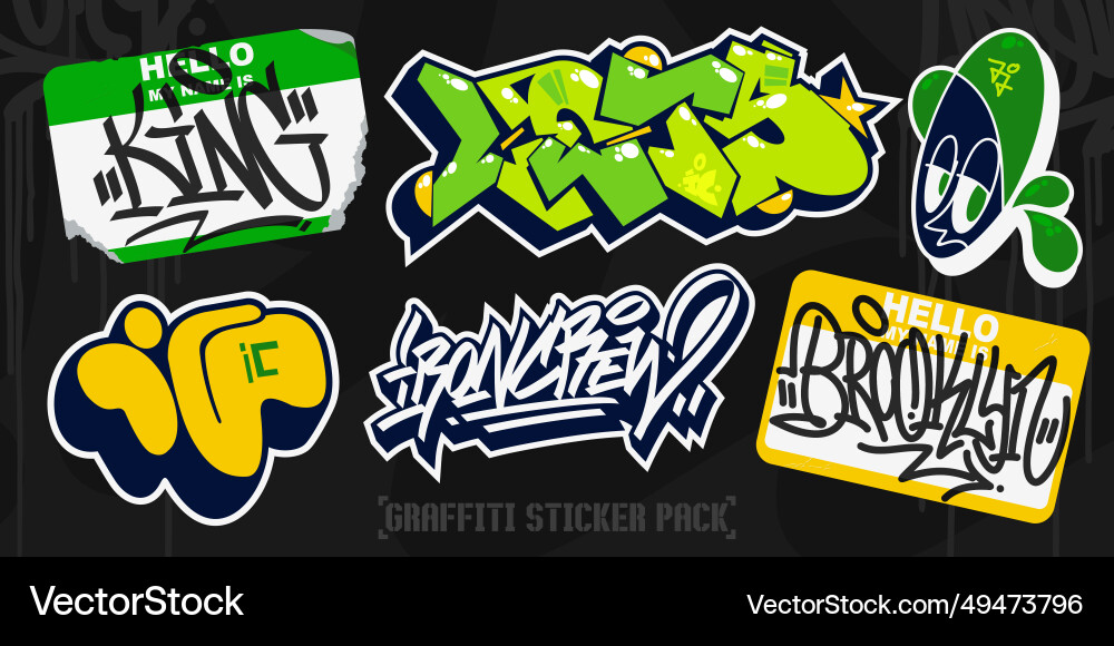 Green abstract colorful urban graffiti style Vector Image