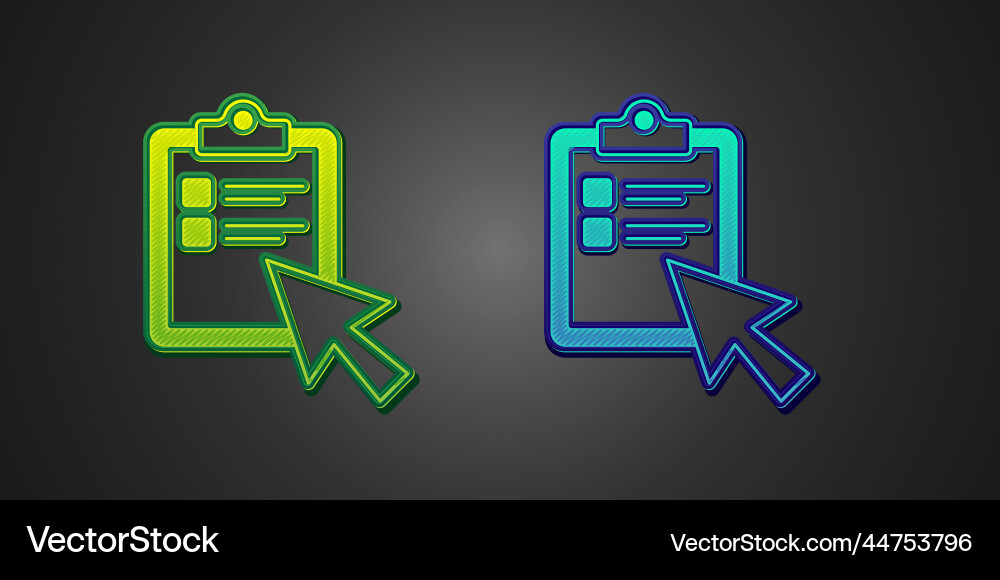 Green and blue online quiz test survey Royalty Free Vector