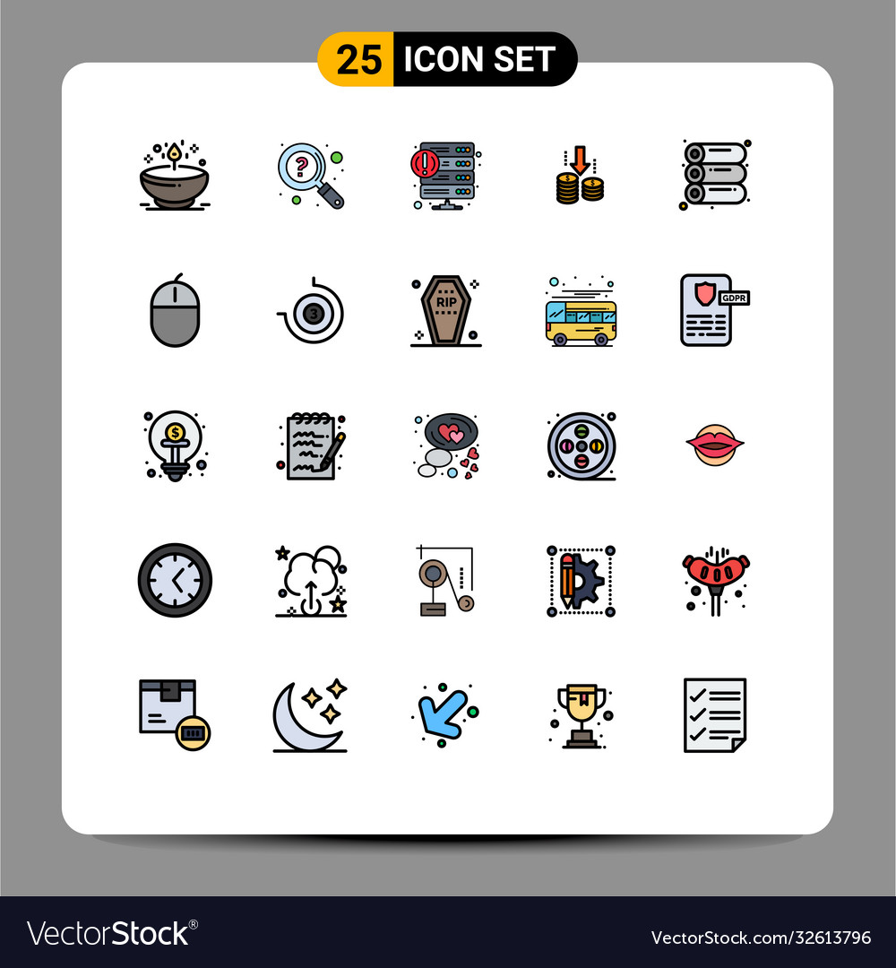 Group 25 filled line flat colors signs and Vector Image Group 25 filled line flat colors signs and Vector Image