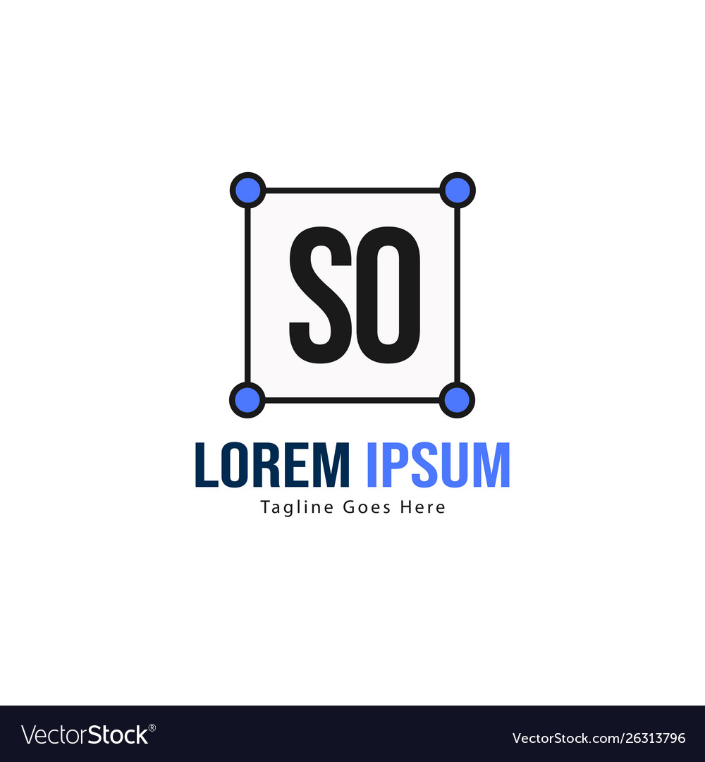 Initial so logo template with modern frame Vector Image