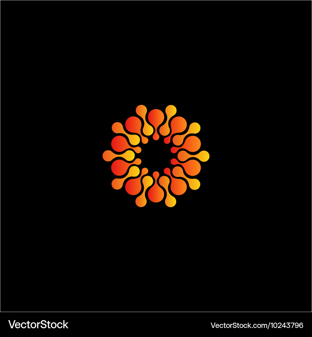 Isolated abstract orange color flower logo Vector Image