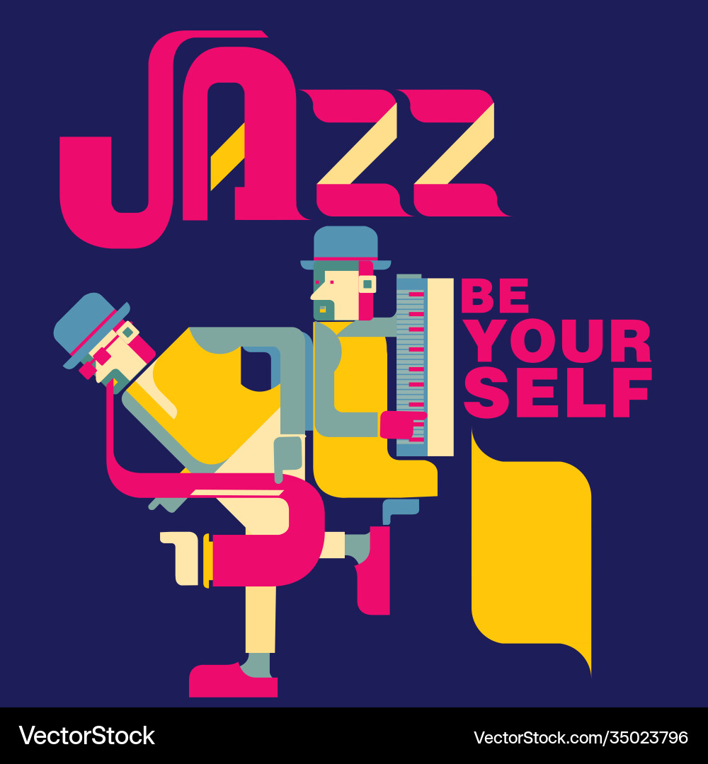 Jazz music and people Royalty Free Vector Image