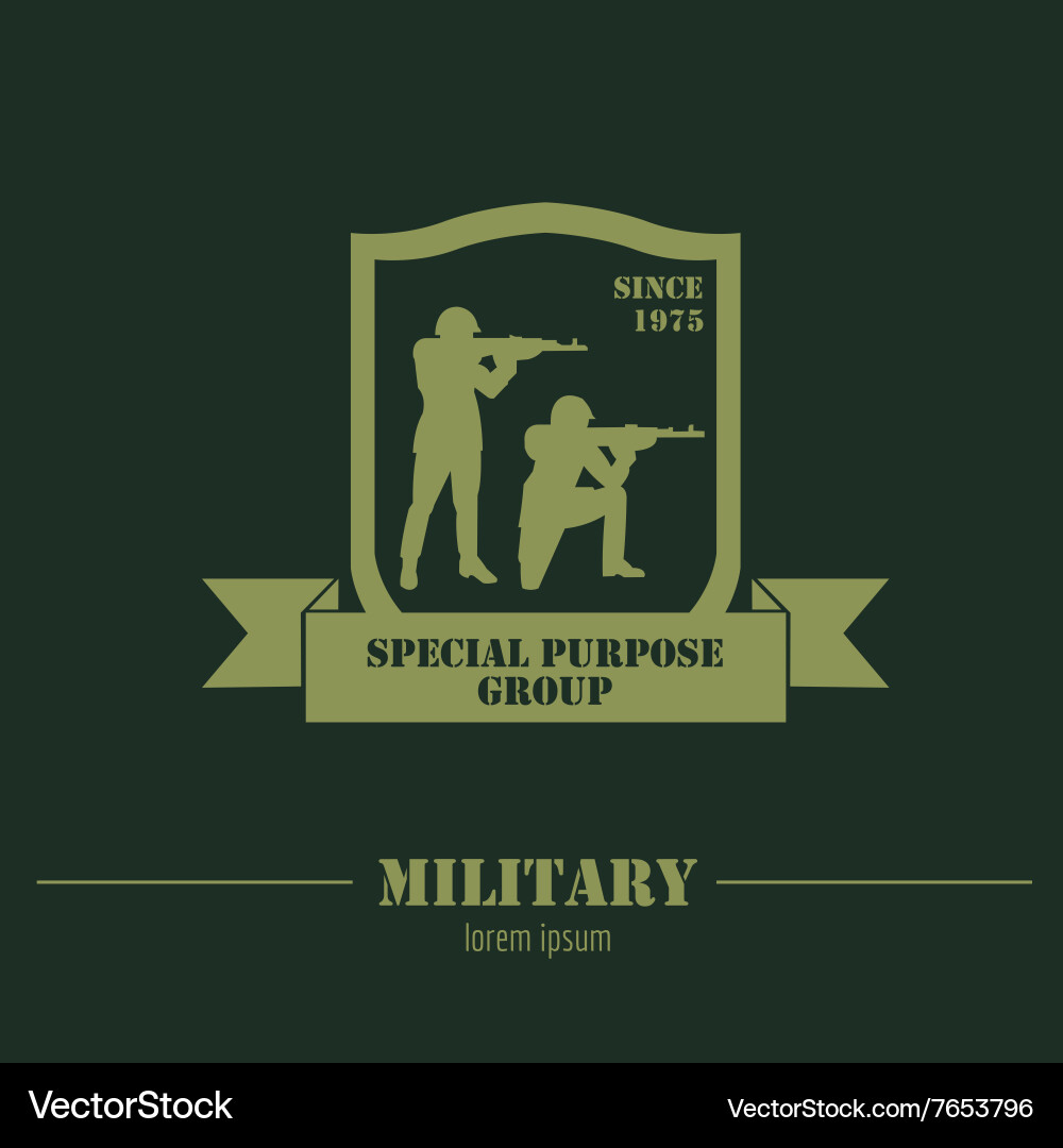 Military logo and badges graphic template Vector Image