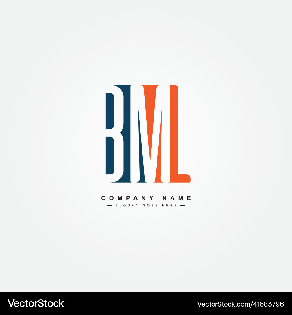 Minimal business logo for alphabet bml Royalty Free Vector