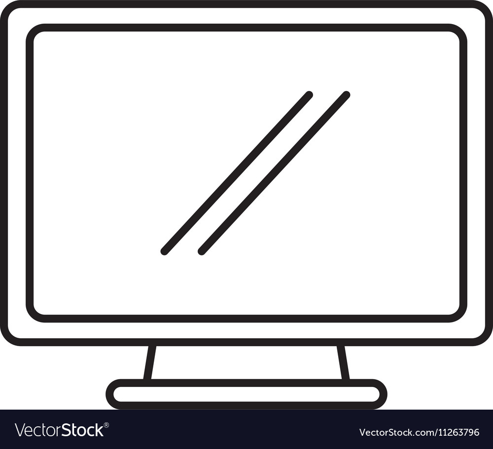 Monitor computer isolated icon Royalty Free Vector Image