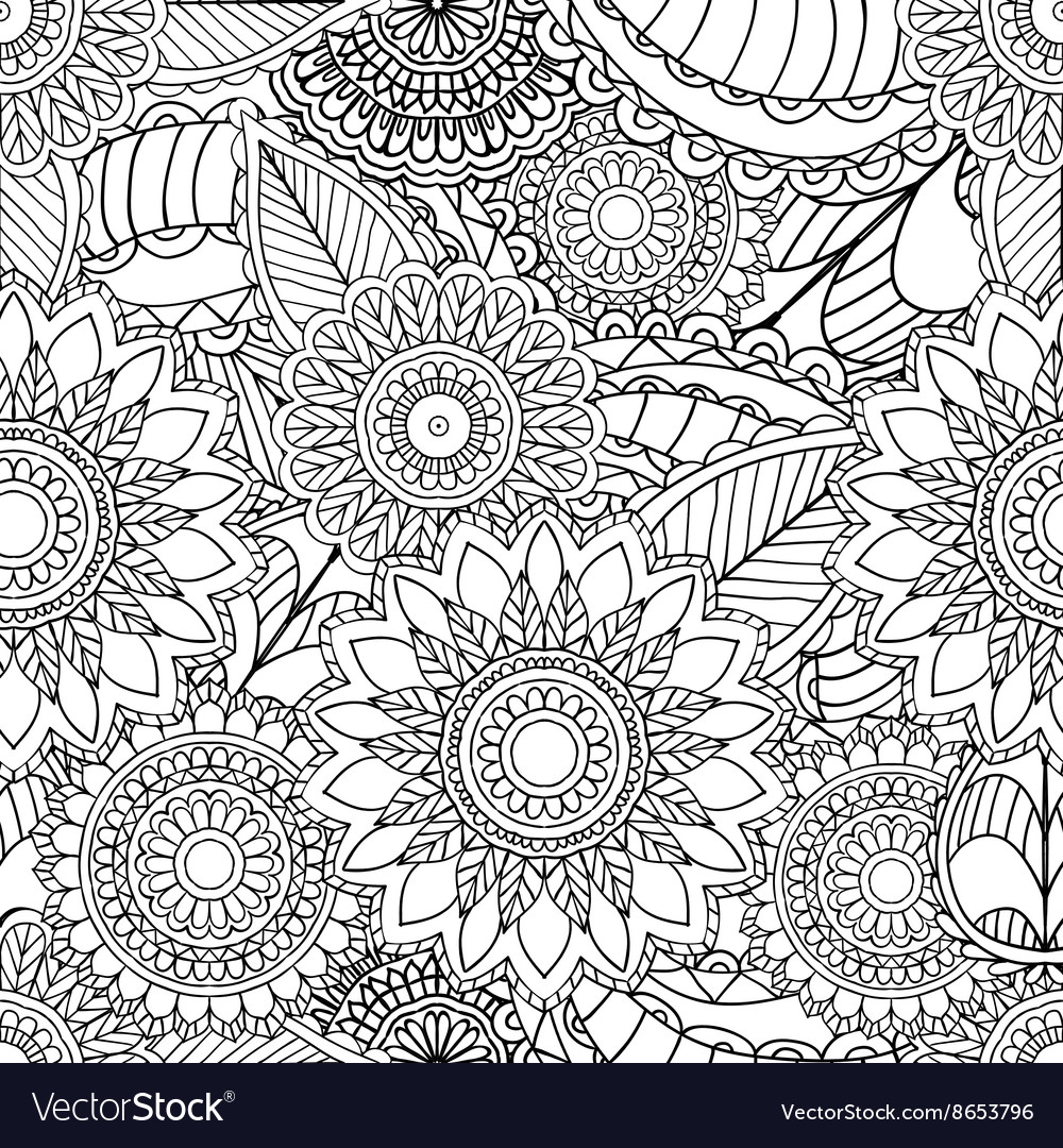 Pages for adult coloring book hand drawn artistic Vector Image