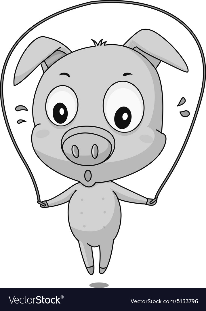 Pig exercise Royalty Free Vector Image - VectorStock