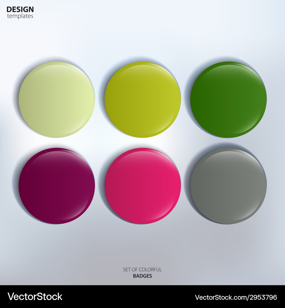Set of colorful glossy badges Royalty Free Vector Image