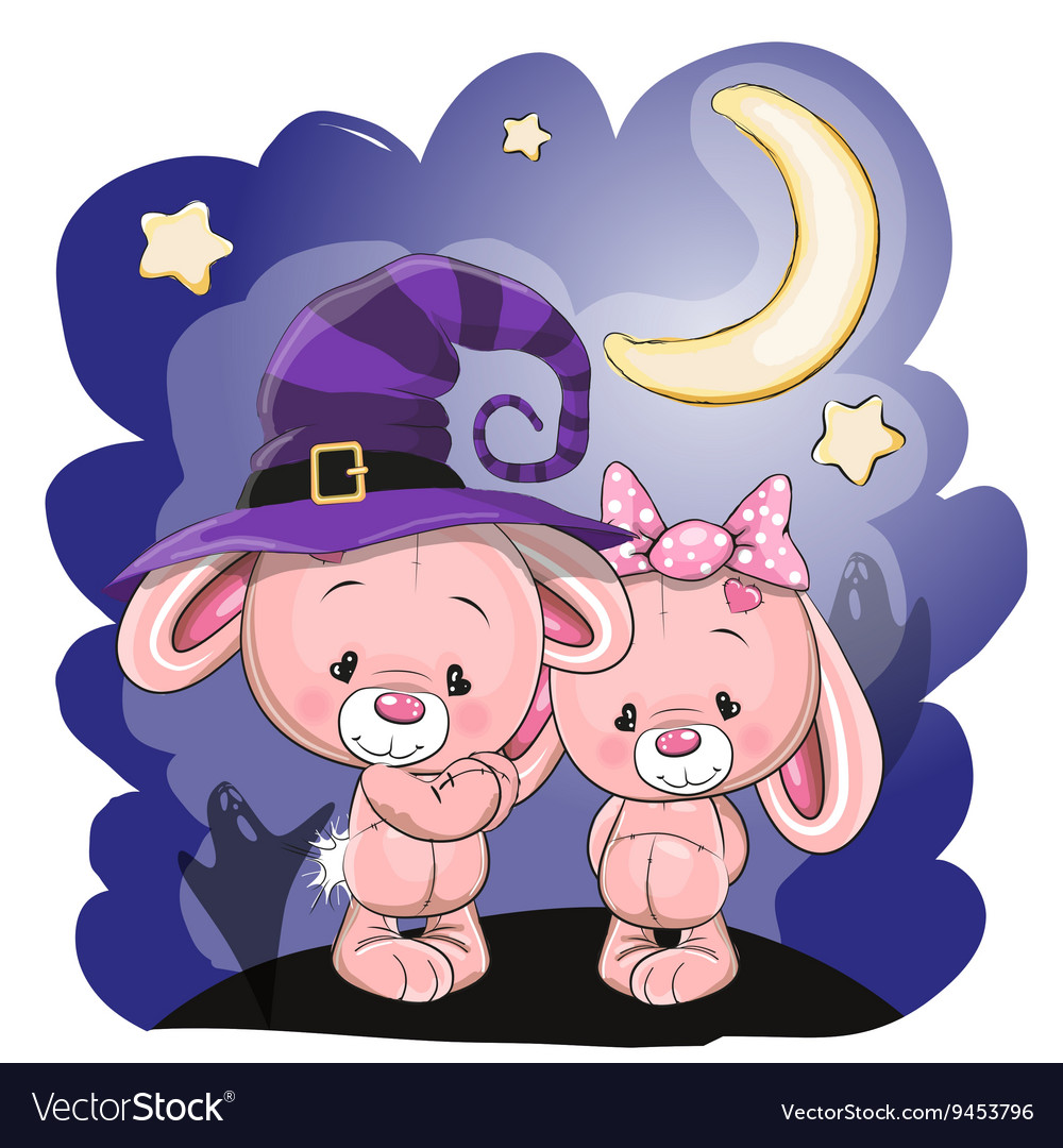 Two rabbits Royalty Free Vector Image - VectorStock