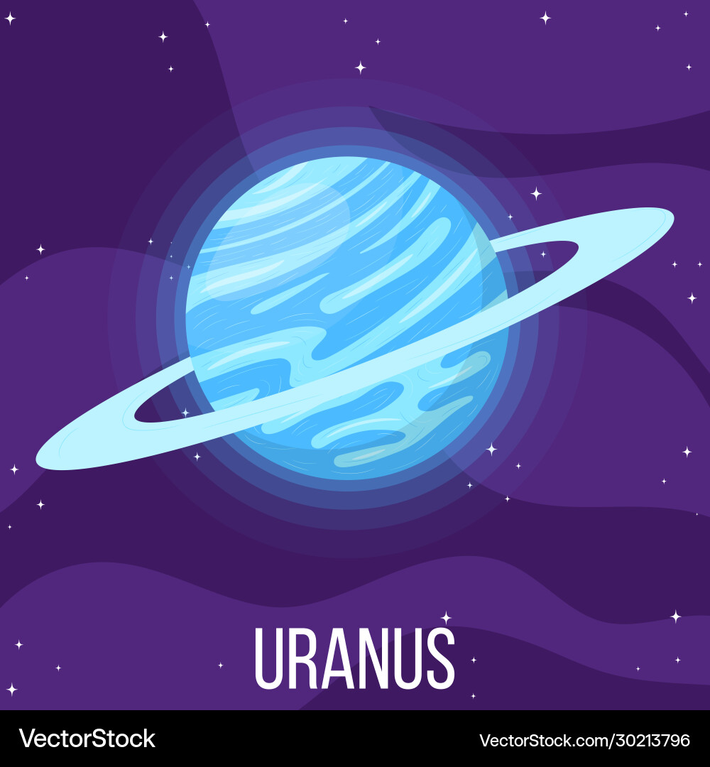 Uranus planet in space colorful universe Vector Image
