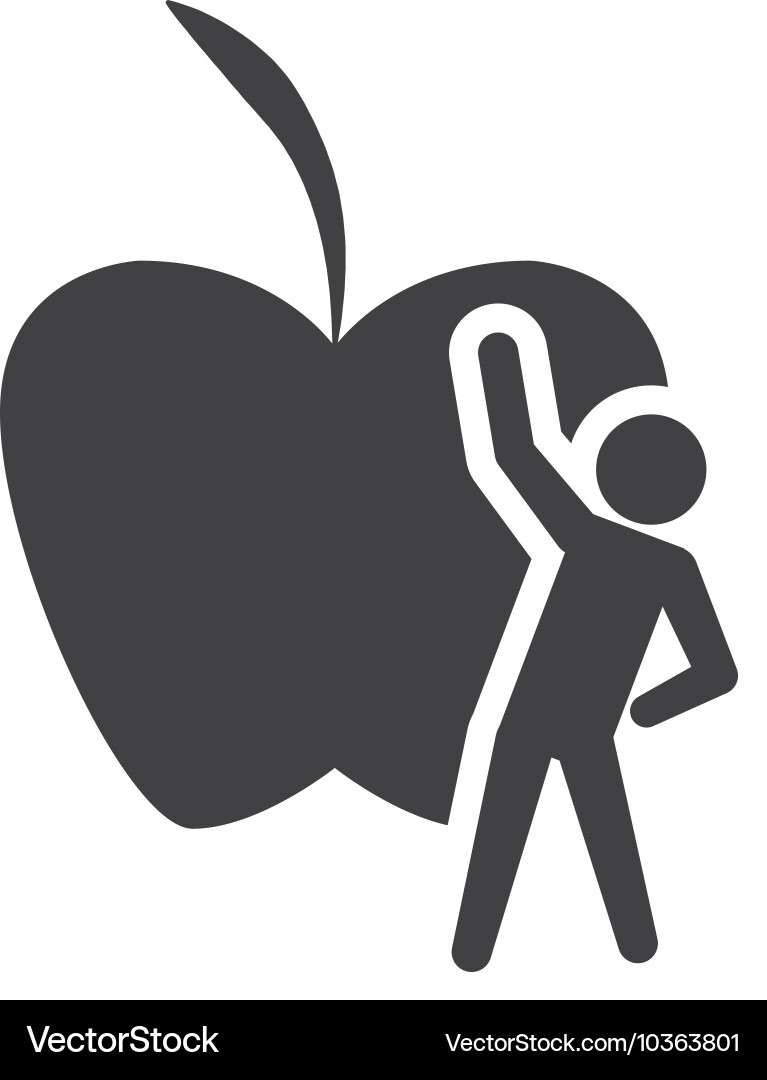 Apple stretching healthy lifestyle design Vector Image