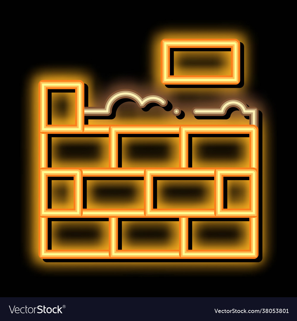 Bricklaying neon glow icon Royalty Free Vector Image