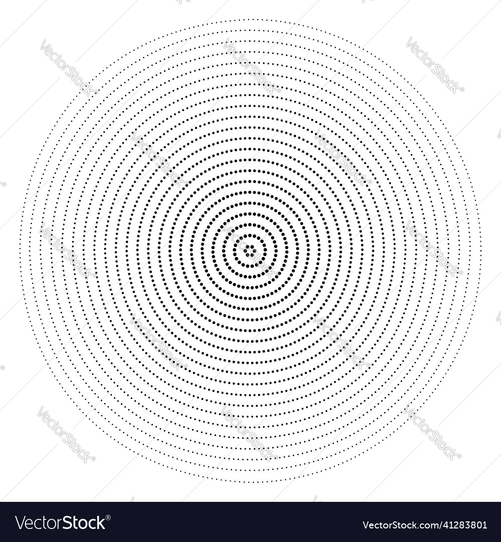 Circle halftone texture radial dot pattern Vector Image