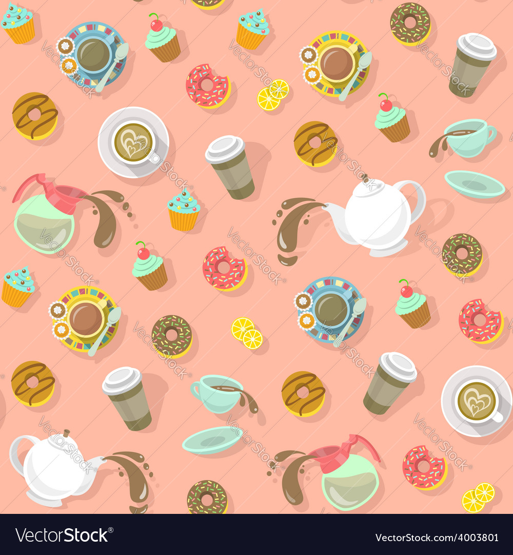 City Cafe Pattern Royalty Free Vector Image - VectorStock