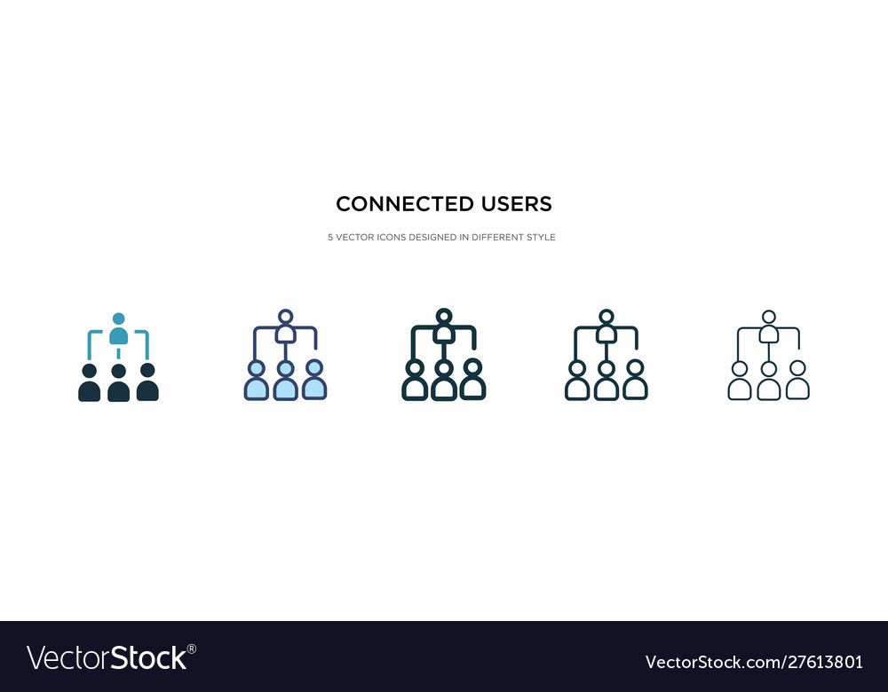 Connected users in flow chart icon different Vector Image