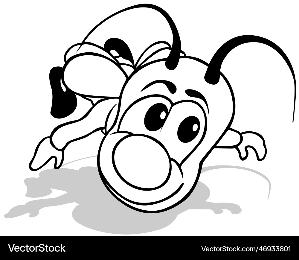 Drawing of a beetle with big head Royalty Free Vector Image